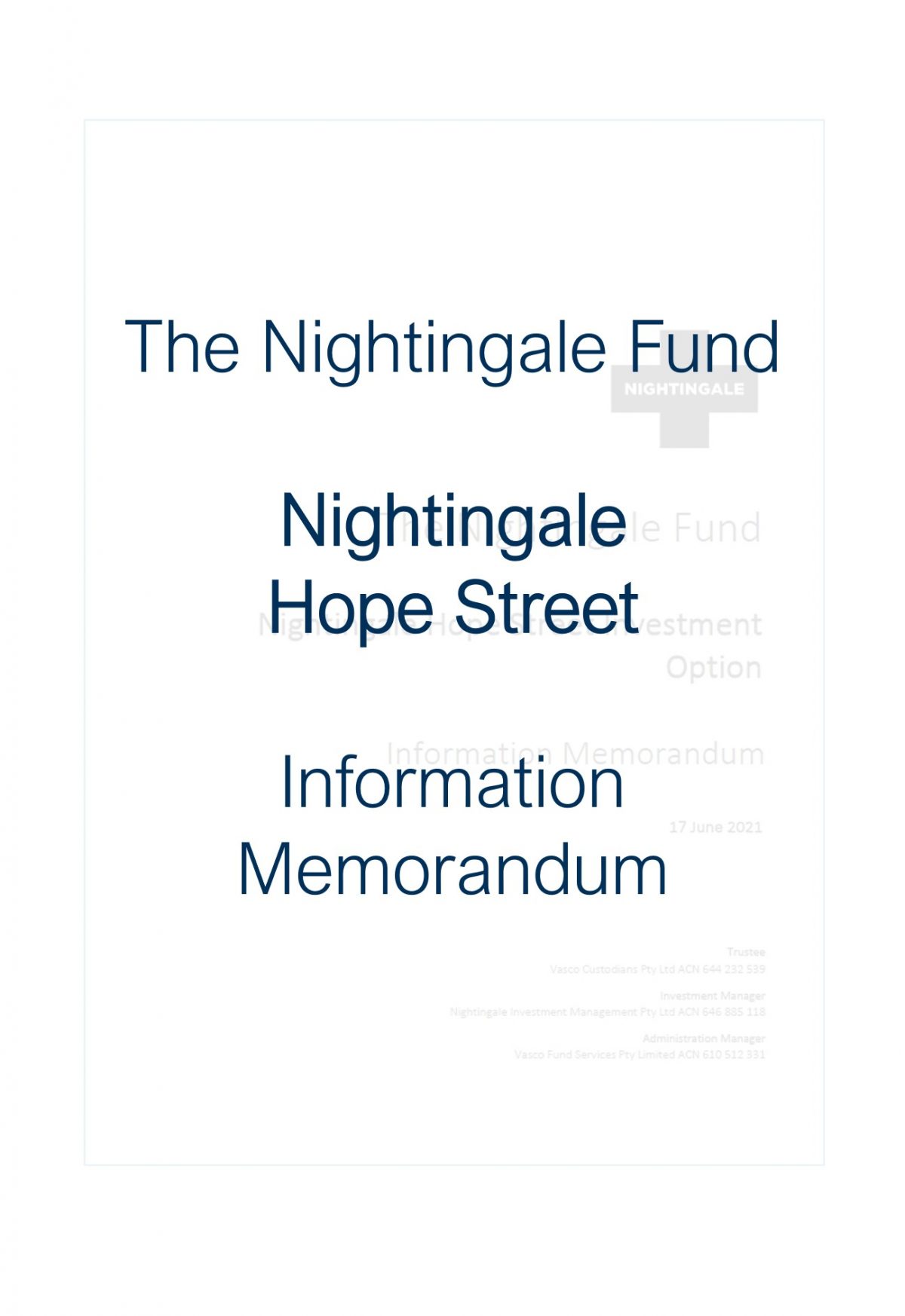 The Nightingale Fund – Vasco Trustees
